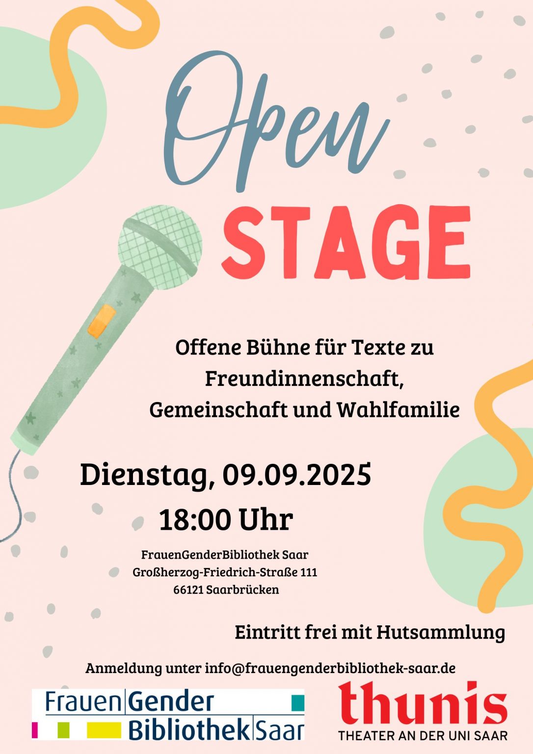 Open Stage für Texte rund um Freundinnenschaft, Gemeinschaft oder Wahlfamilie am 9.9.2025 ...